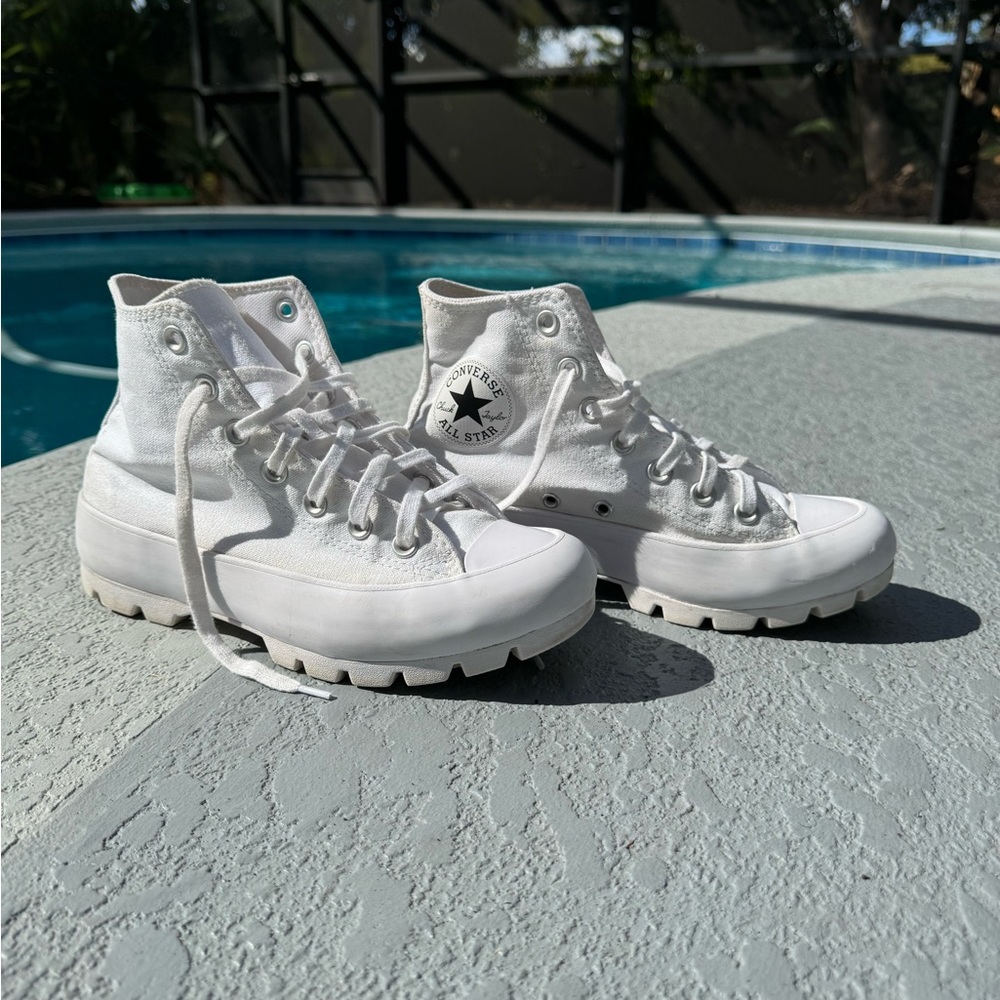 Converse White Platforms - Gem